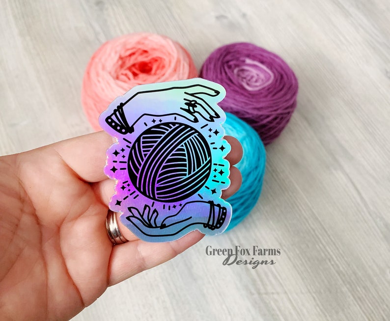 Yarn Magic Decal Laptop Sticker Holographic Decal Yarn | Etsy