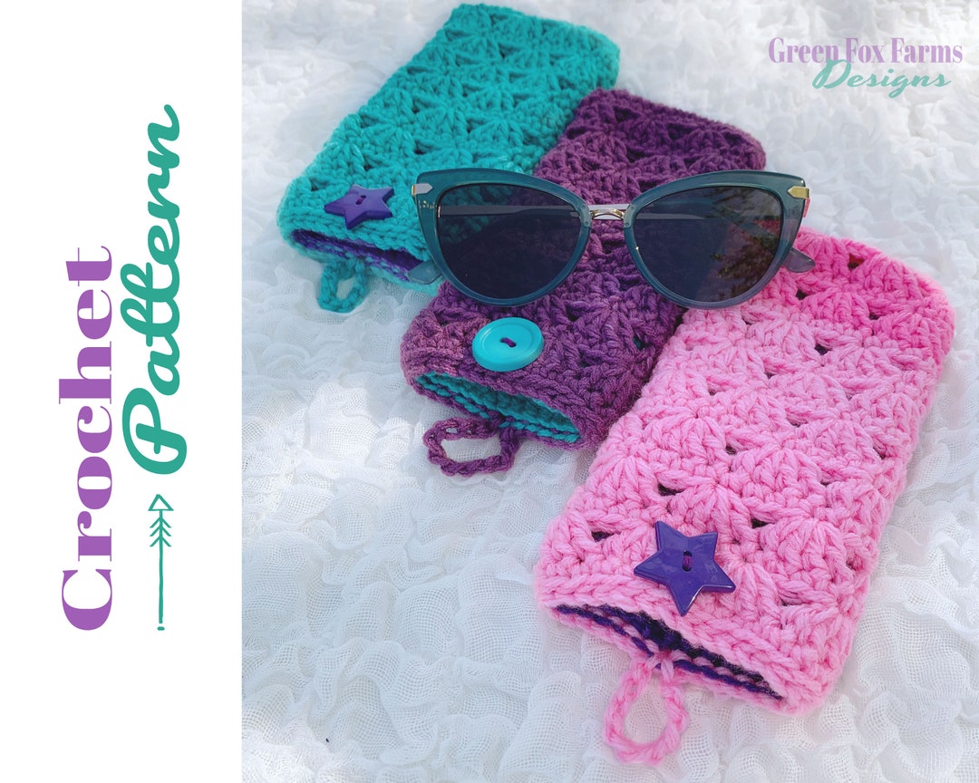 Sunglasses Case Crochet Patterns, Soft Glasses Holder, Sweet Stripes ...