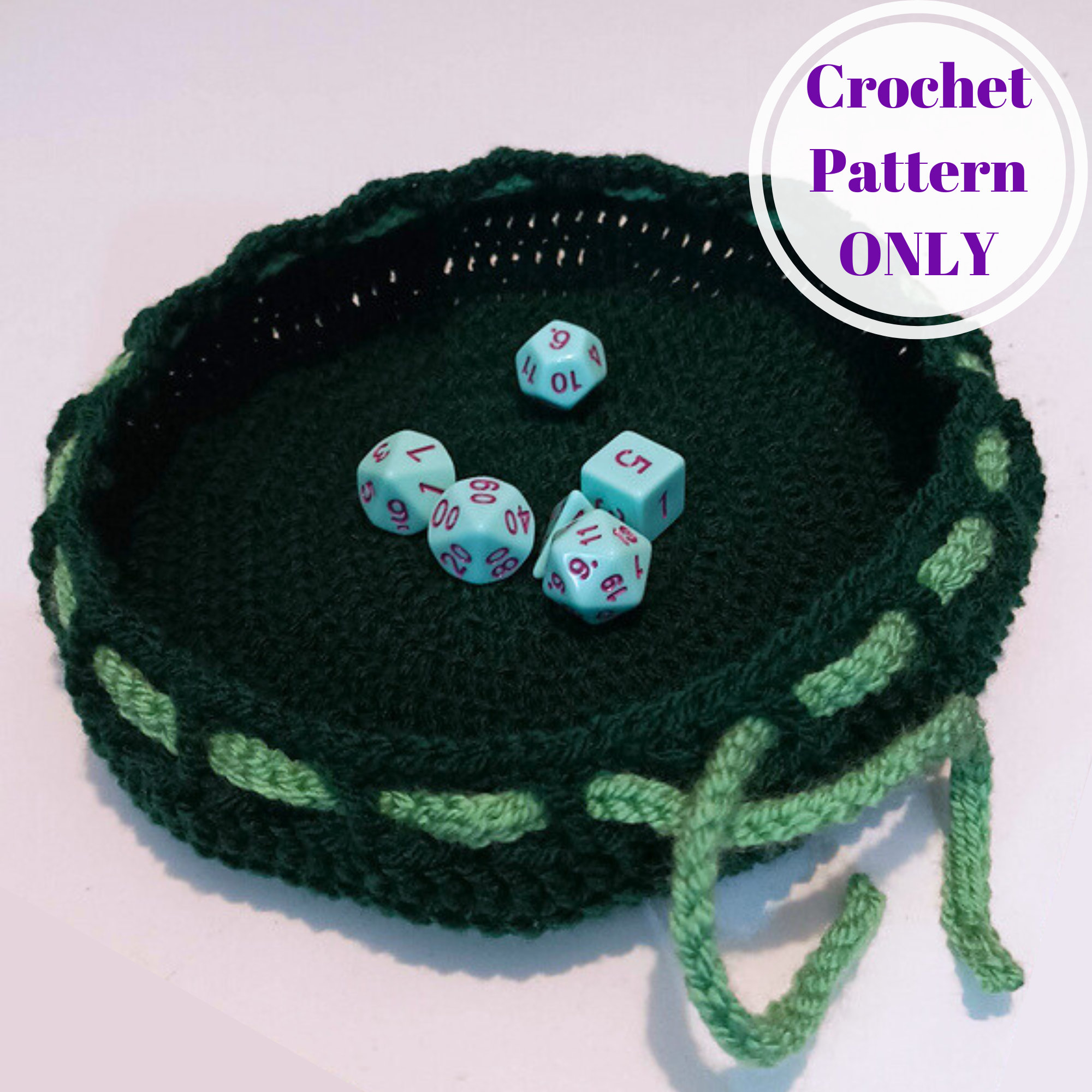 PDF 2 Dice Bag BUNDLE Crochet Patterns! Dnd Dice Pocket Pouch + Rolling ...