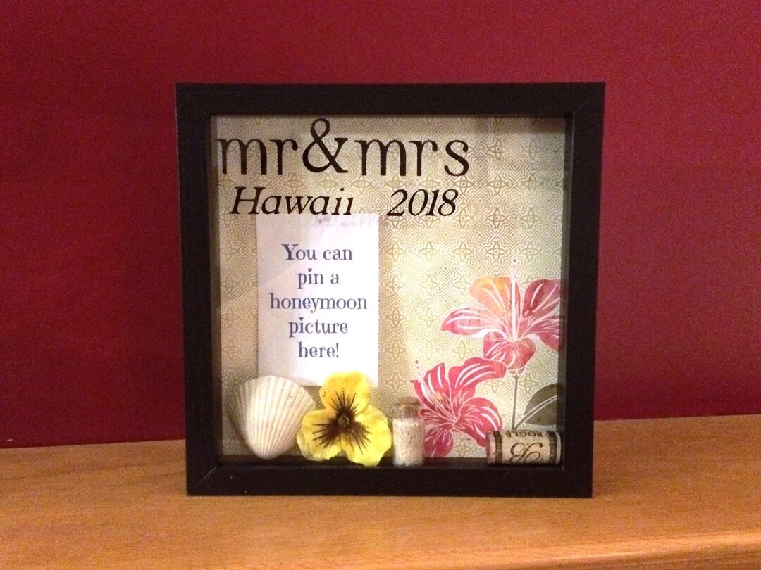 HONEYMOON KEEPSAKE Shadow Box, Shadow Box, Flowers, Wedding Gift ...