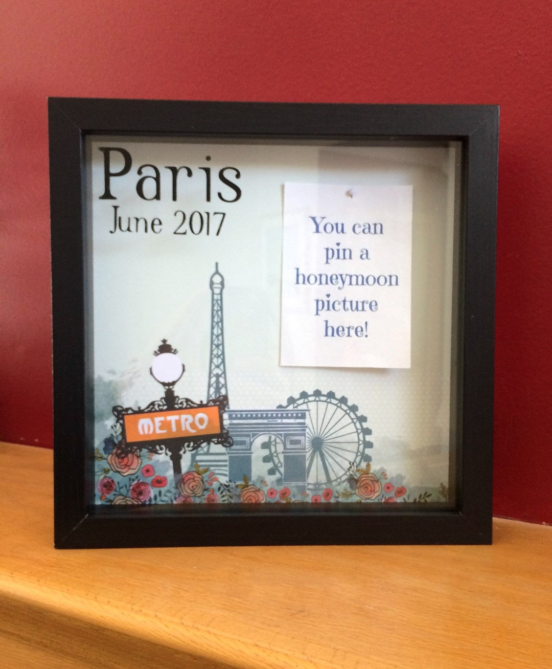 PARIS KEEPSAKE Shadow Box, Shadow Box, Travel Keepsake, Honeymoon Gift ...