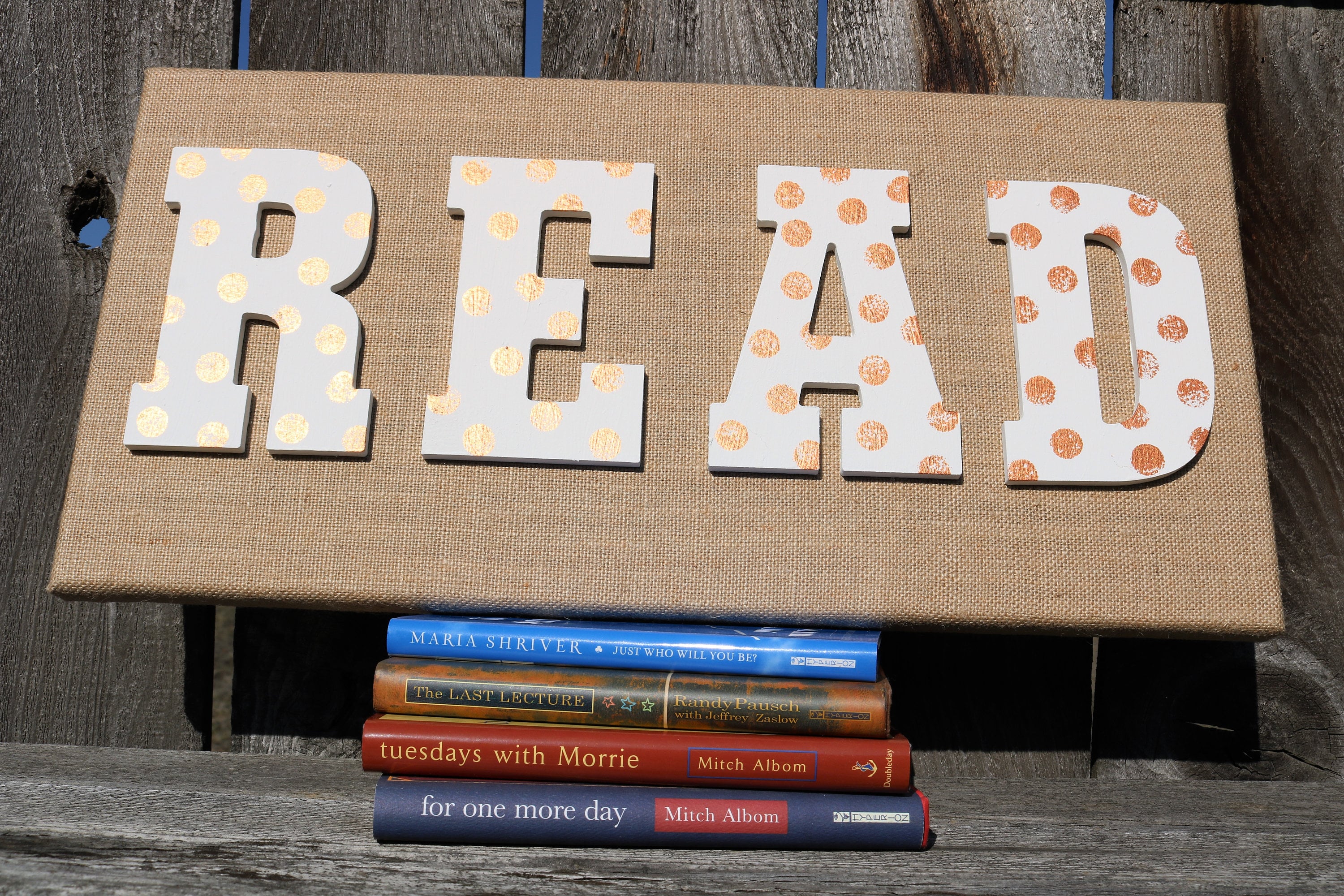 Inspire Reading Adventures With This Burlap Canvas With White Wooden ...
