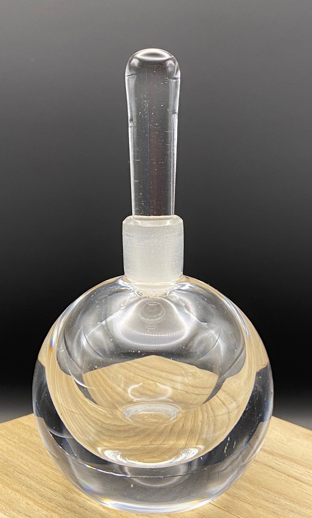 Orrefors Clear Glass Perfume Bottle 1960s, Mid Century Crystal Swedish ...