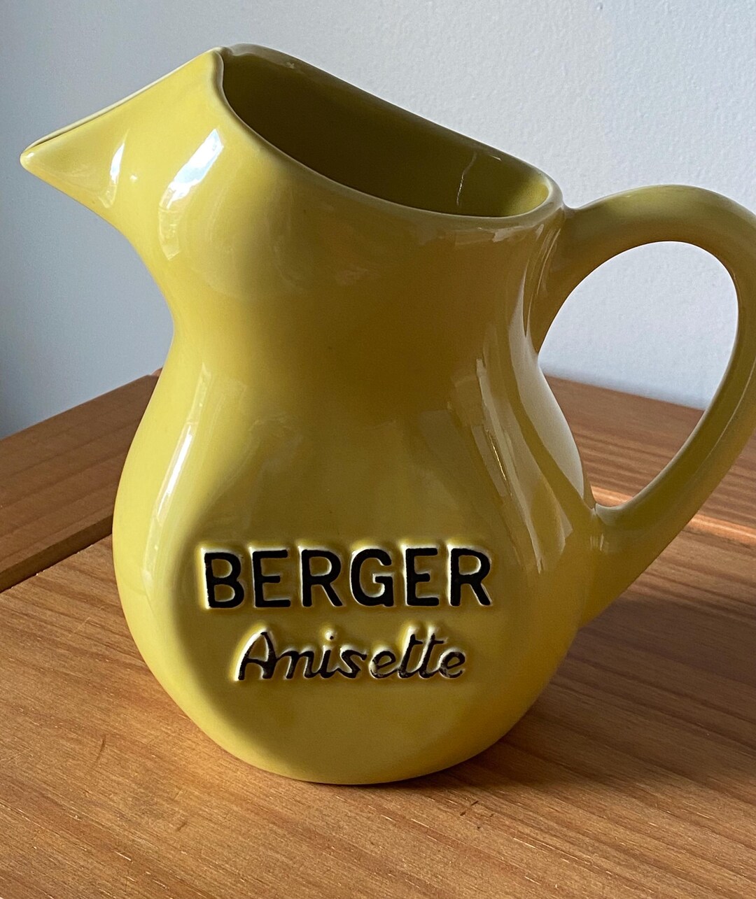Vintage French Berger Anisette Pitcher: Yellow Ceramic Aperitif Jug - Etsy