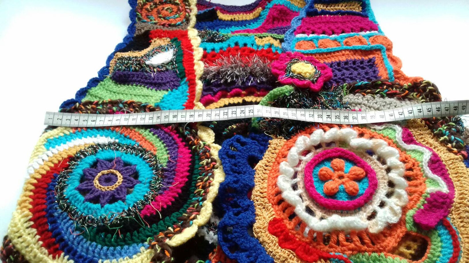 Xmas Gift Patchwork Clothing OOAK Freeform Crochet Vest - Etsy