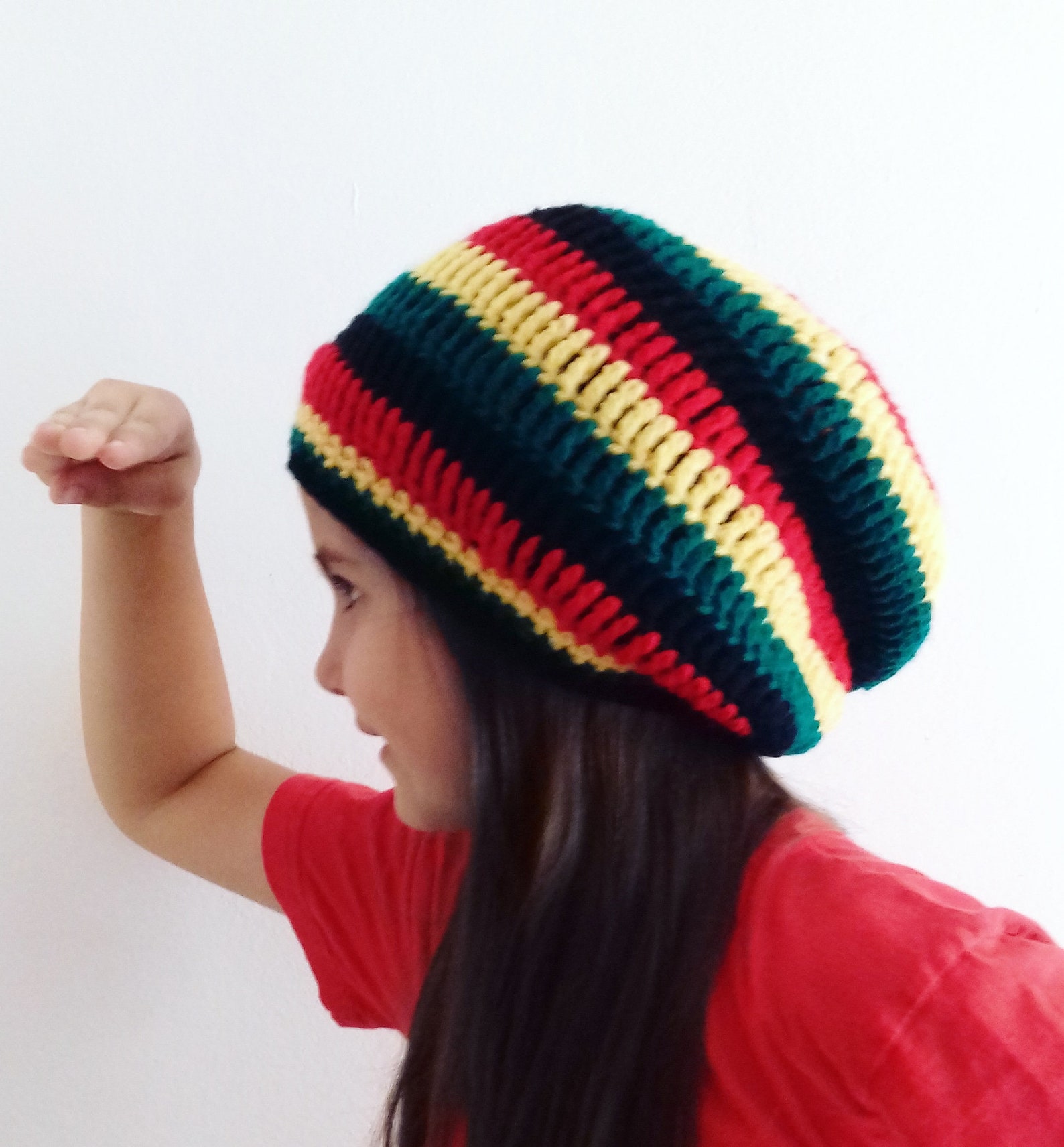 Rasta Hat Slouch Reggae Hat Jamaica Hair Style Hat With Braids - Etsy