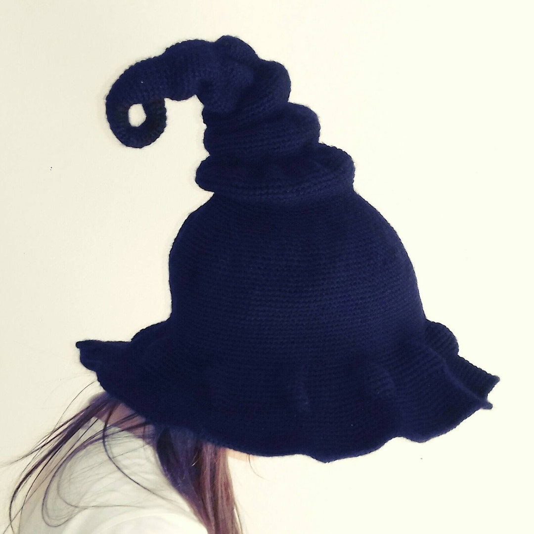 Witch Hat Black Hat Wicked Hat Wizard Hat Pagan Crochet Winter Hat ...