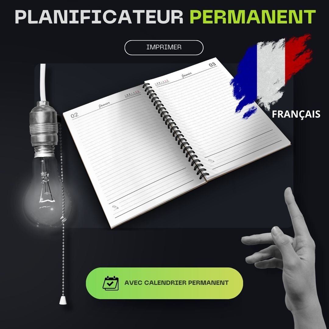 Permanent Agenda in French to Print Miolo Permanent Agenda PDF Digital ...