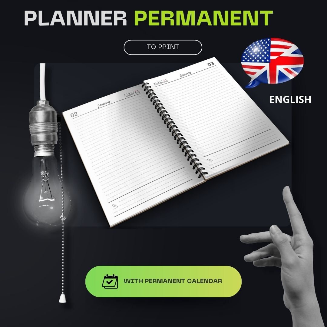 Perpetual Planner in English to Print | Perpetual Planner Insert PDF ...
