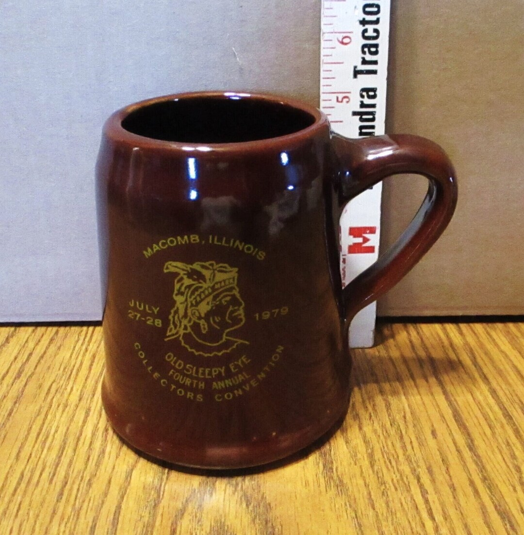 Old Sleepy Eye Western Stoneware Mug Stein Cup 4th Fourth Annual ...