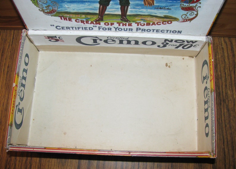 Vintage Antique CREMO Wooden CIGAR BOX Certified for Your Protection ...