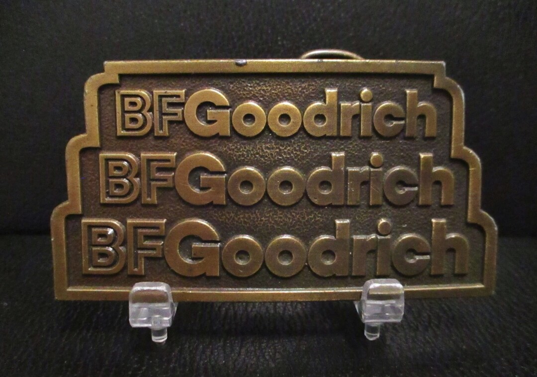 BF B F Goodrich Tire Triple Company Name Trademark Logo Brass Belt ...