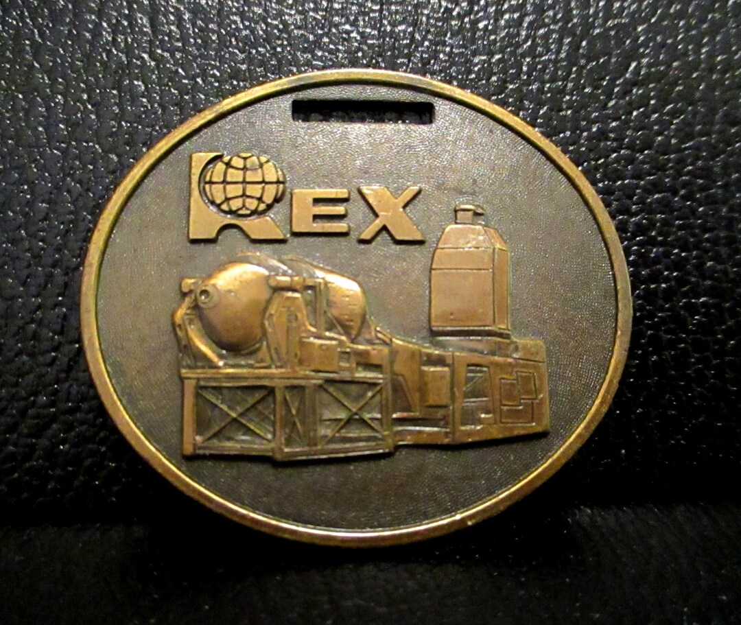 REX Concrete Cement Plant Brass Pocket Watch Fob Advertising Promo ...