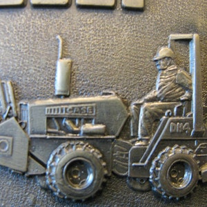 Case Construction DH4 Trencher Tractor Backhoe Digger Brass Belt Buckle ...