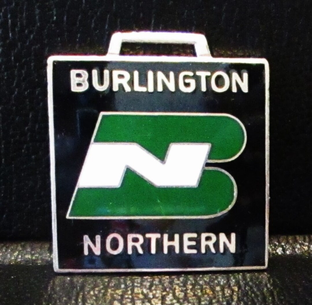 Burlington Northern Railroad BN Trademark Logo Brass & Enamel Pocket ...