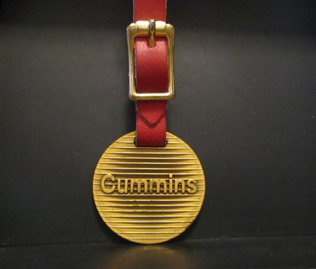 CUMMINS ENGINES Trademark Logo Advertising Promo Brass Pocket Watch Fob ...