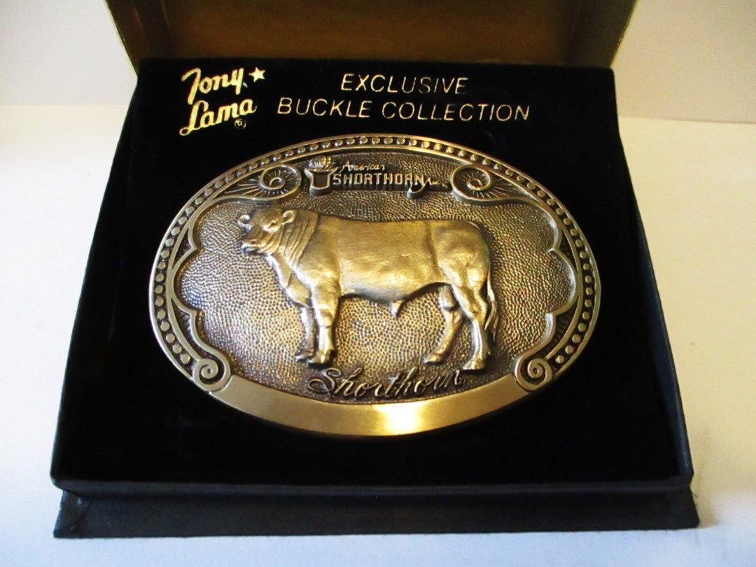Tony Lama SHORTHORN Bull Cow Sire Solid Brass Belt Buckle - Etsy
