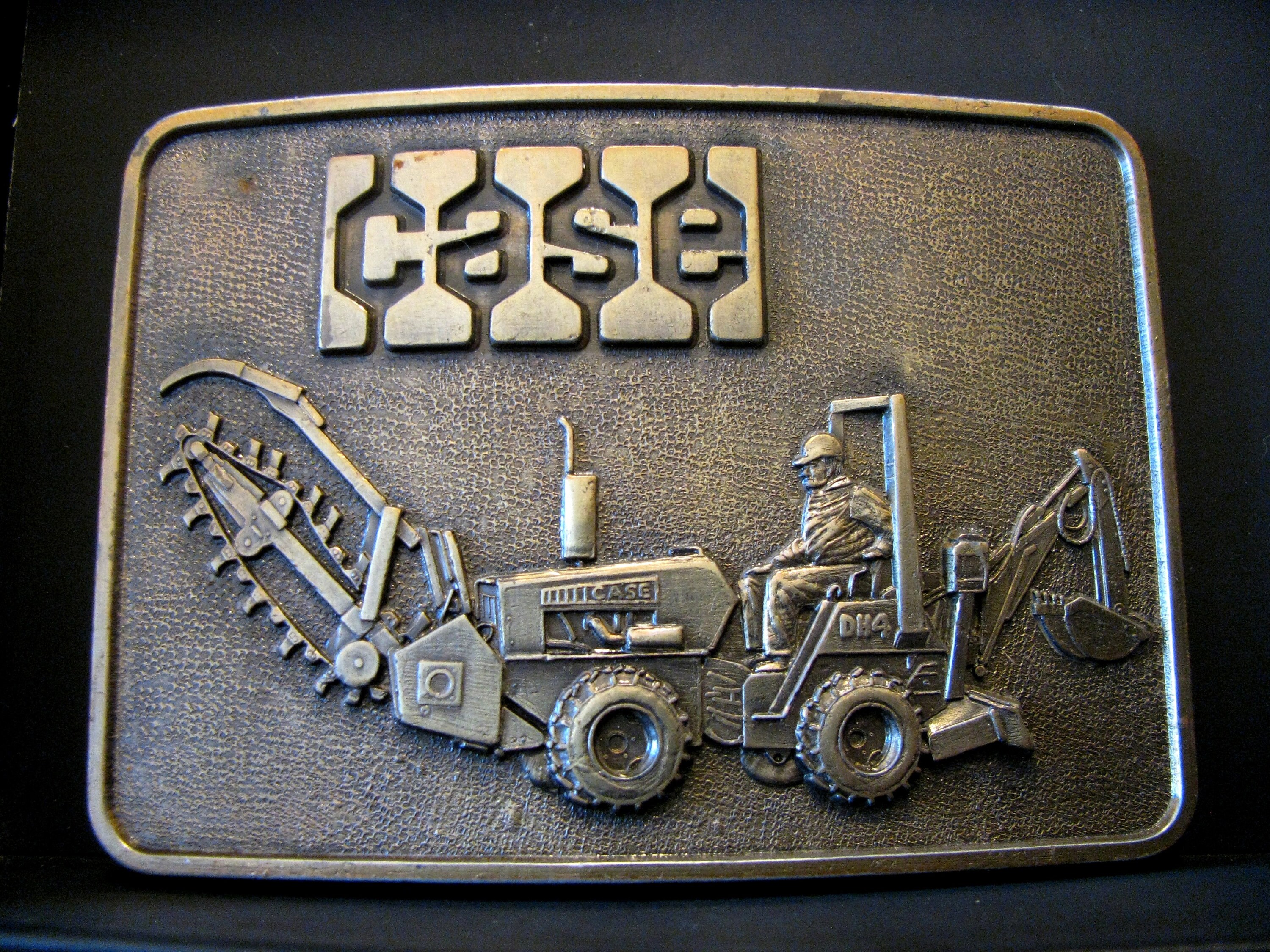 Case Construction DH4 Trencher Tractor Backhoe Digger Brass Belt Buckle ...