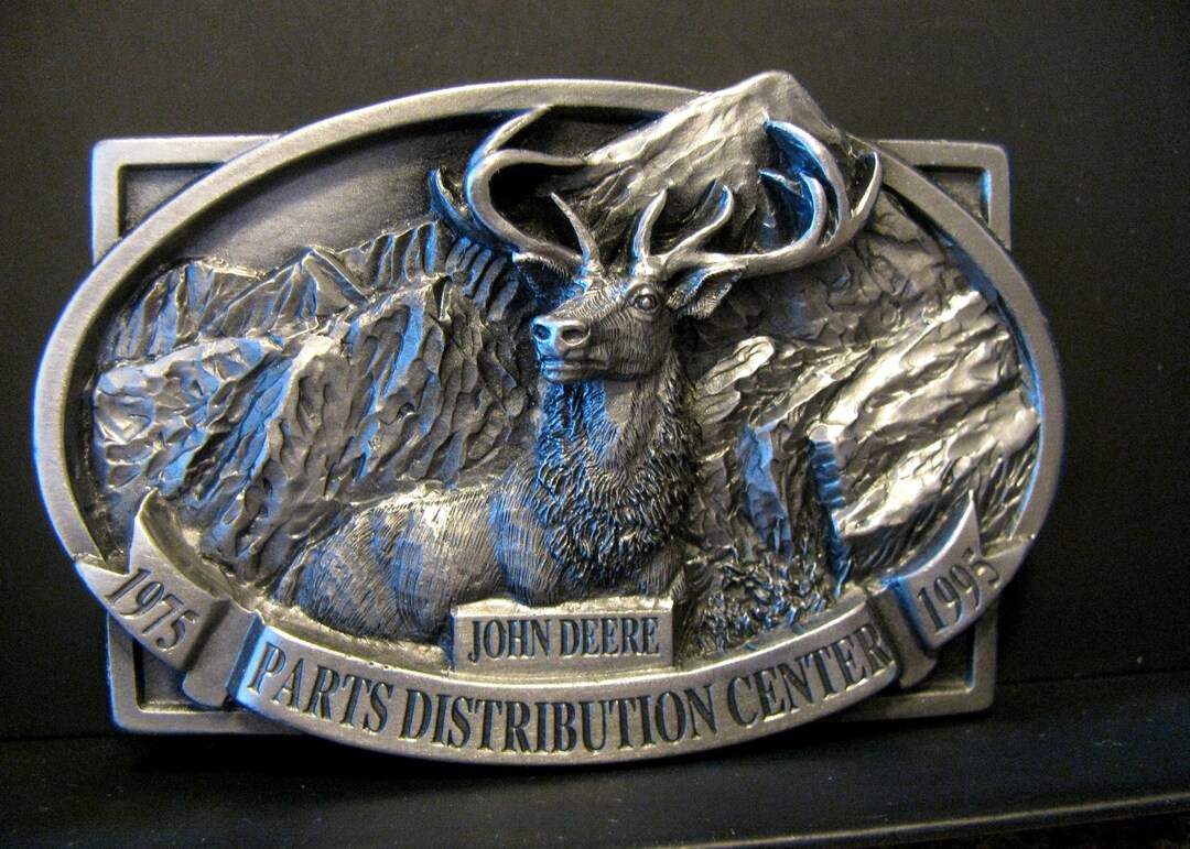 John Deere Buck Stag Deer 1995 Parts Distribution Center Pewter Belt ...