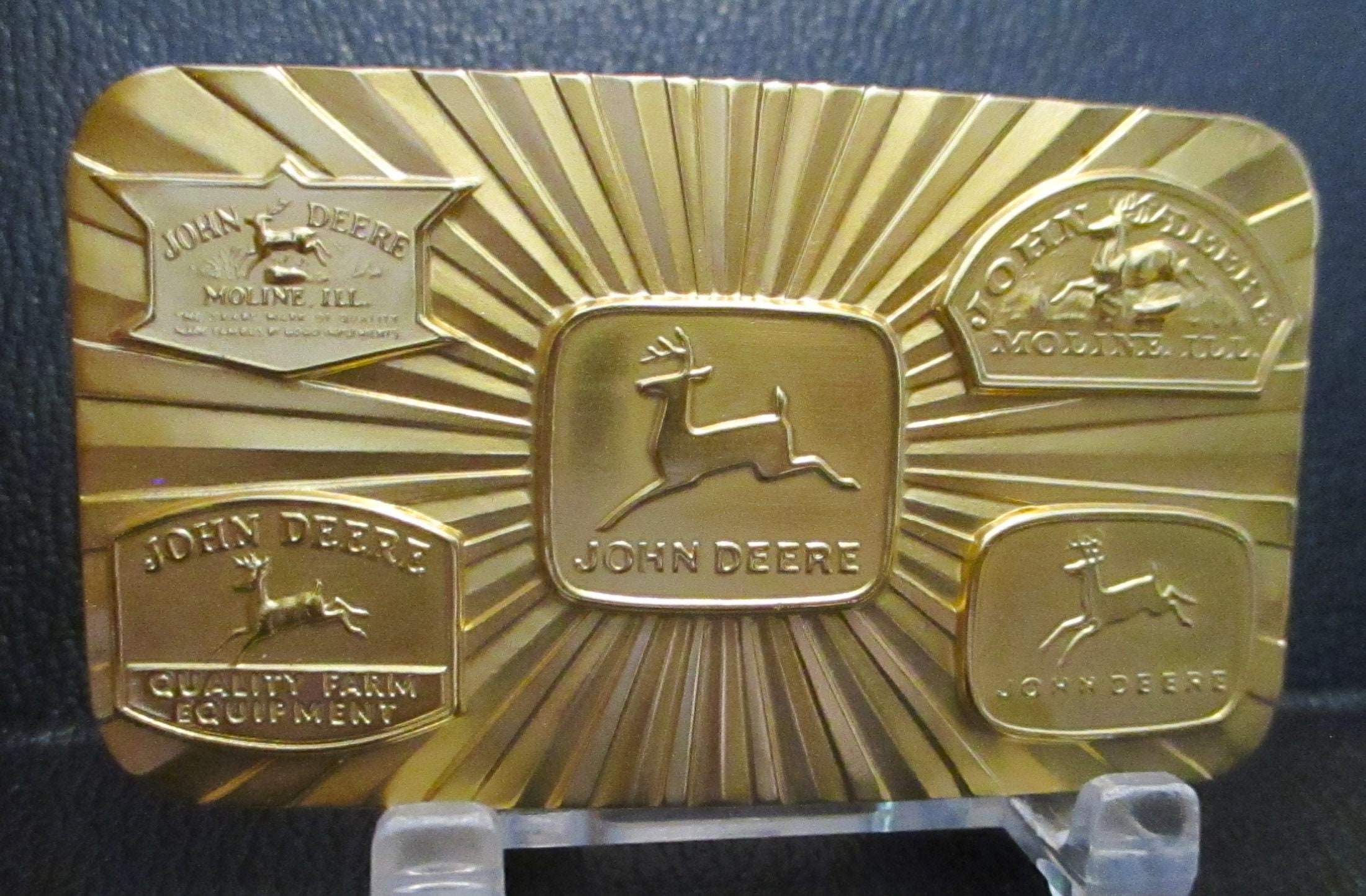 John Deere 5 Historical Leaping Deer Trademark Logos 24KT Gold Plated ...