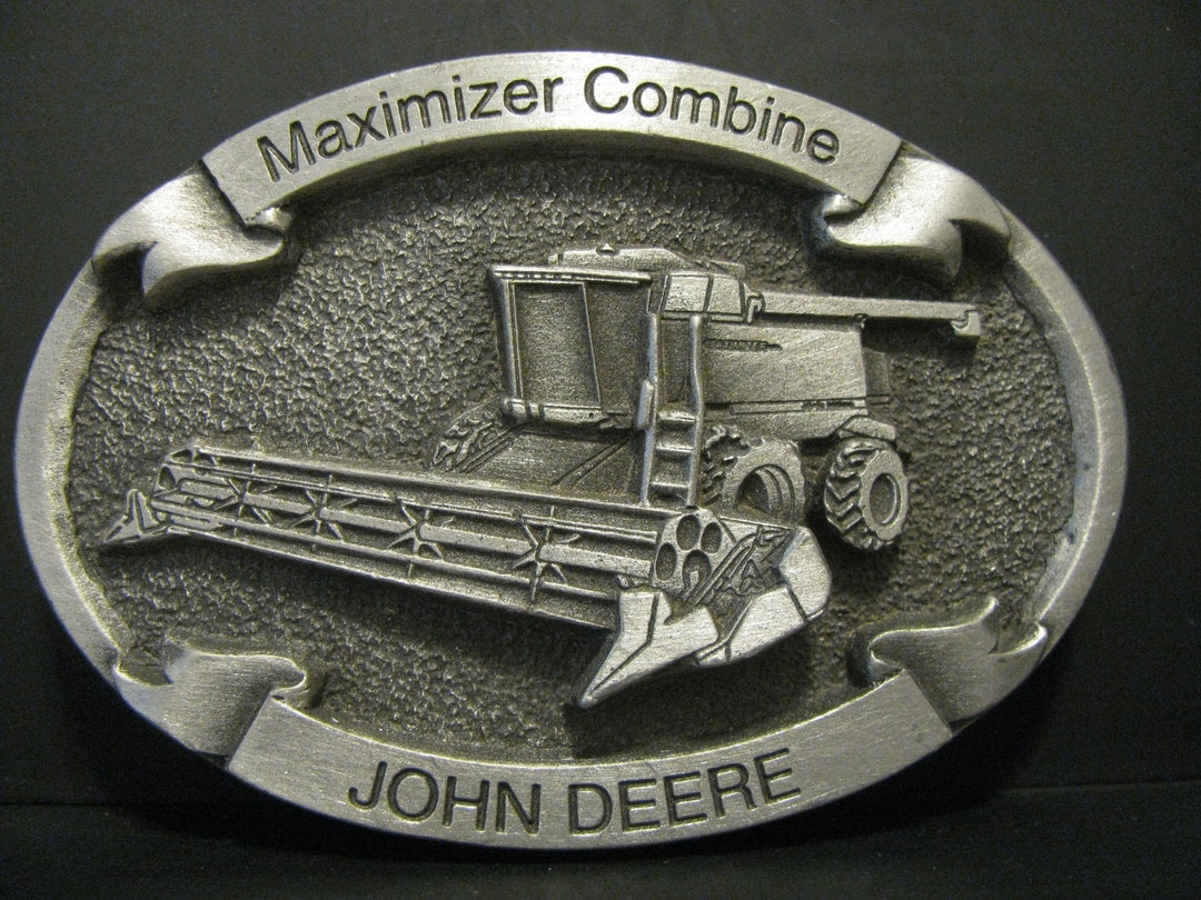 John Deere MAXIMIZER Combine With Grain Head Pewter Belt Buckle ...