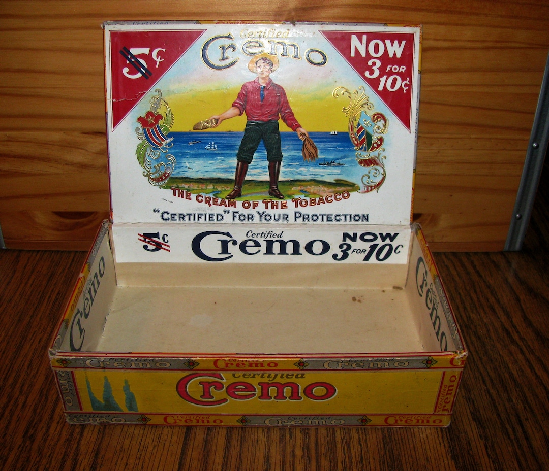 Vintage Antique CREMO Wooden CIGAR BOX Certified for Your Protection ...