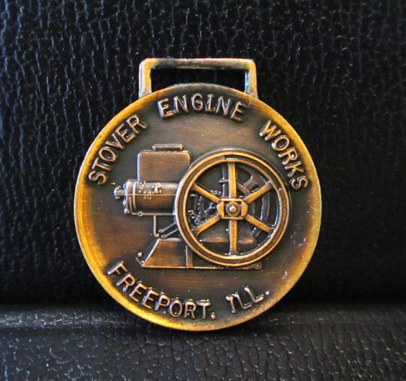 Stover Engine Works Stationary Hit Miss Gas Engine Pocket Watch Fob ...