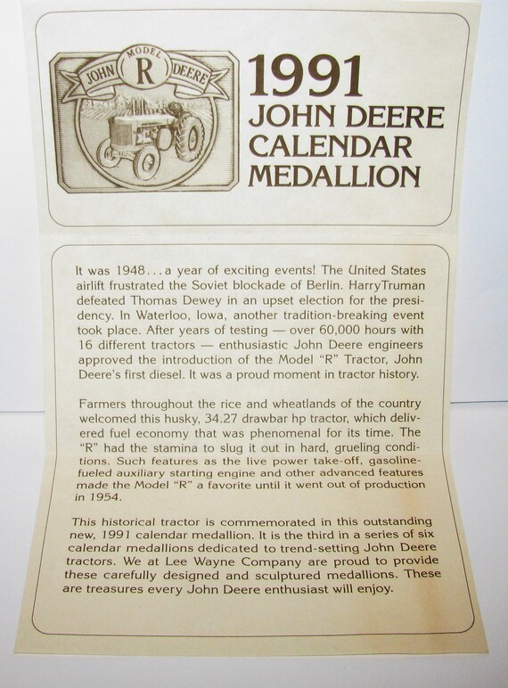 John Deere Model "R" Two-Cylinder Tractor 1991 Brass … - Gem