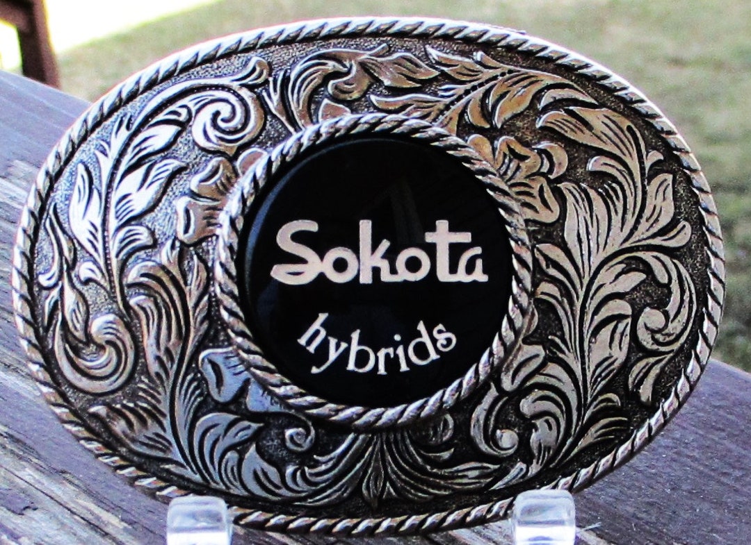 Sokota Hybrids Seeds Platte, South Dakota Trademark Logo Belt Buckle ...