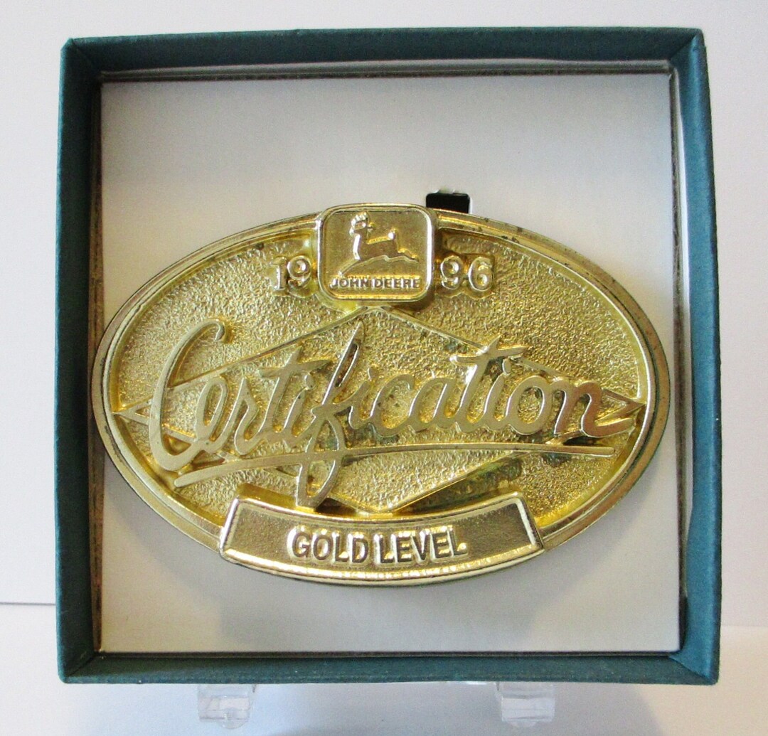 1996 John Deere DEALER TRAINING PROGRAM Gold Certification Belt Buckle ...