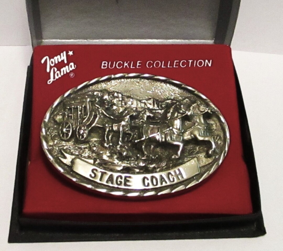 Tony Lama Collection STAGE COACH Wagon Wheel Series Belt Buckle FIRST ...