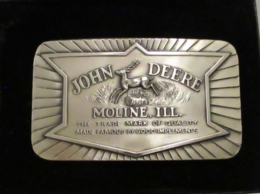1984 John Deere Pewter Belt Buckle 1936 Quality Historical Trademark ...