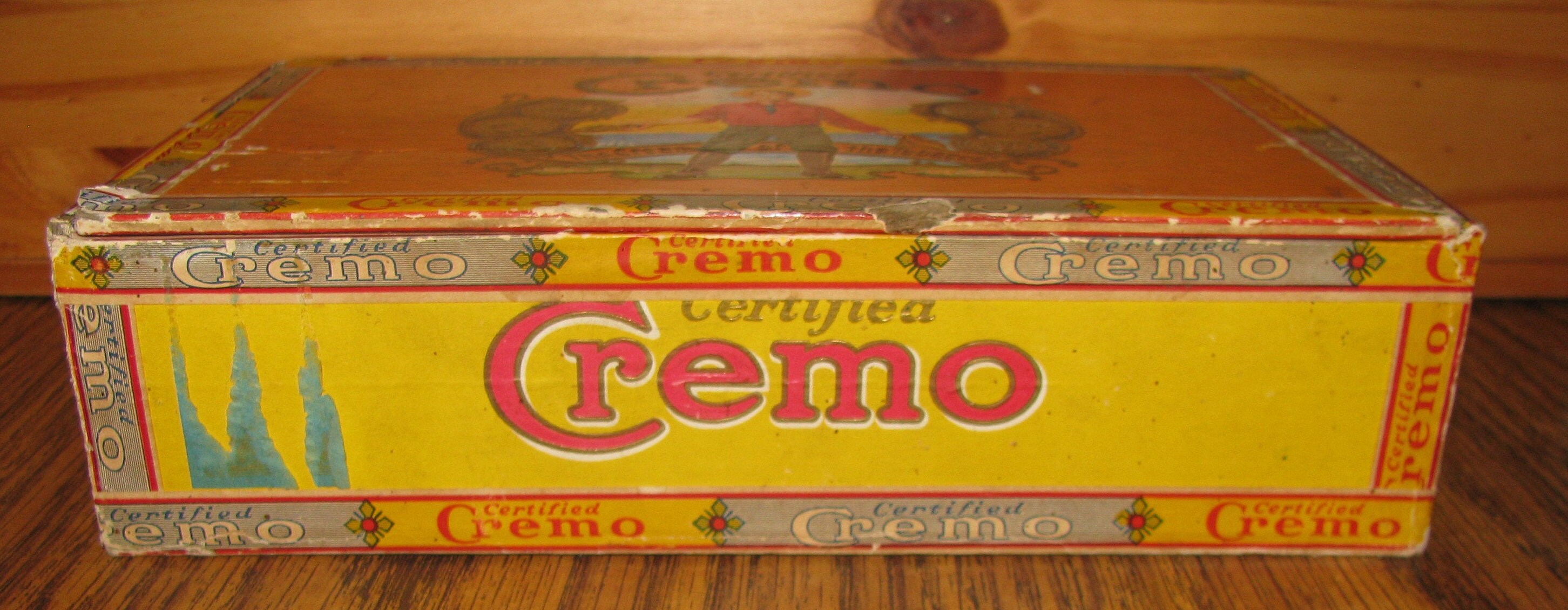 Vintage Antique CREMO Wooden CIGAR BOX Certified for Your Protection ...
