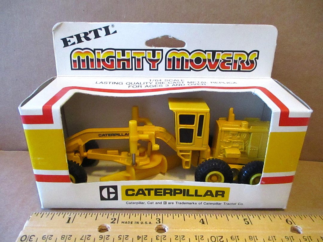 Mighty Movers Ertl Caterpillar CAT Motor Road Grader 1/64 Toy Stock ...