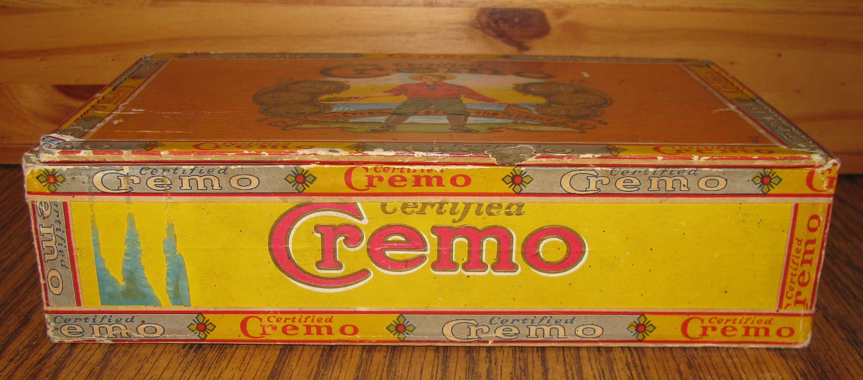 Vintage Antique CREMO Wooden CIGAR BOX Certified for Your Protection ...