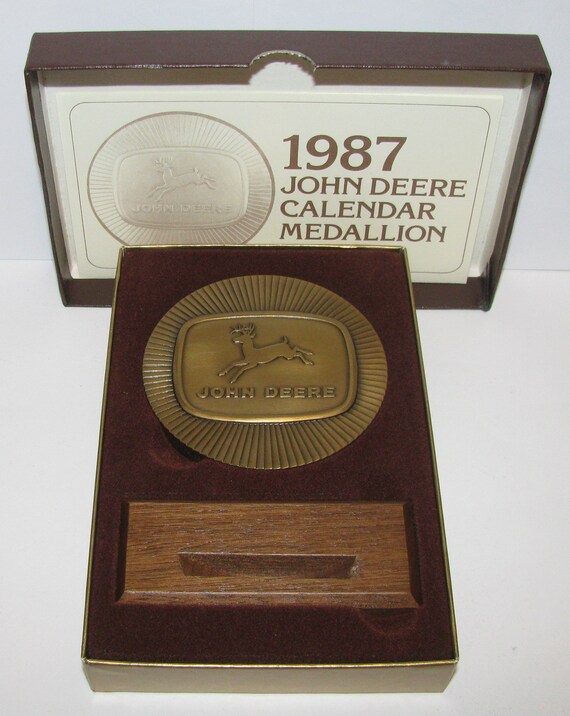 John Deere 1987 Bronze Calendar Medallion with the 19… - Gem