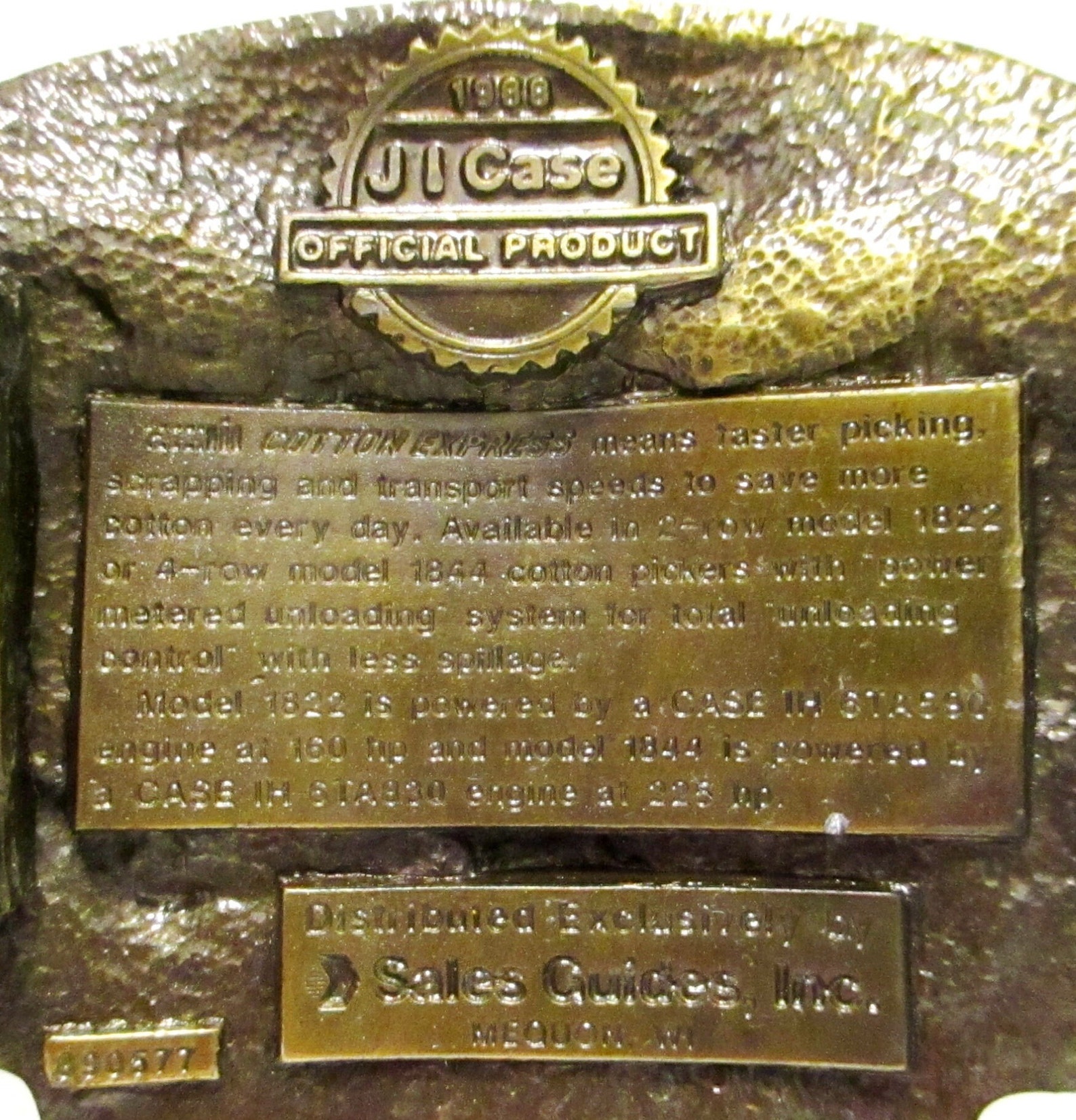 Case IH 1844 1822 1800 Series Cotton Express Pickers Brass Belt Buckle ...