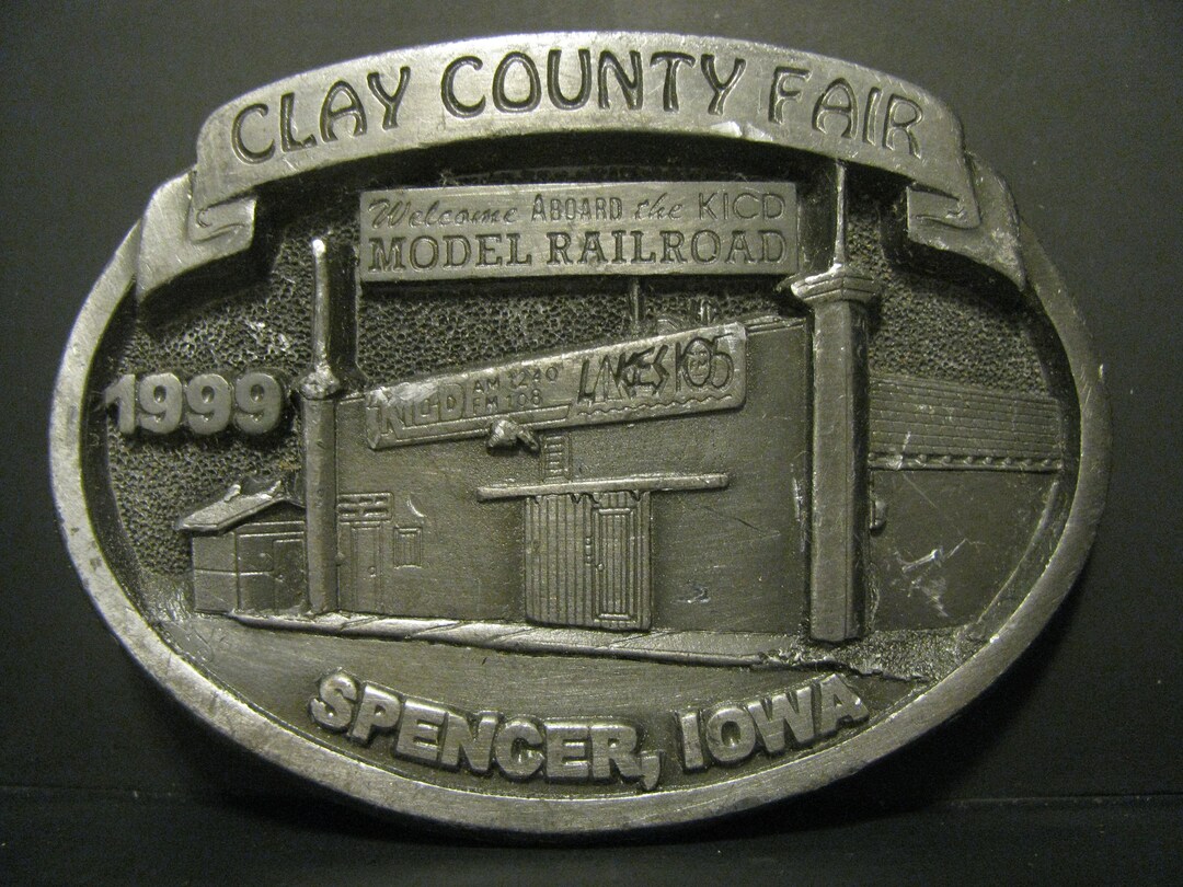 1999 Clay County Fair Spencer Iowa Collector's Pewter Belt Buckle ...