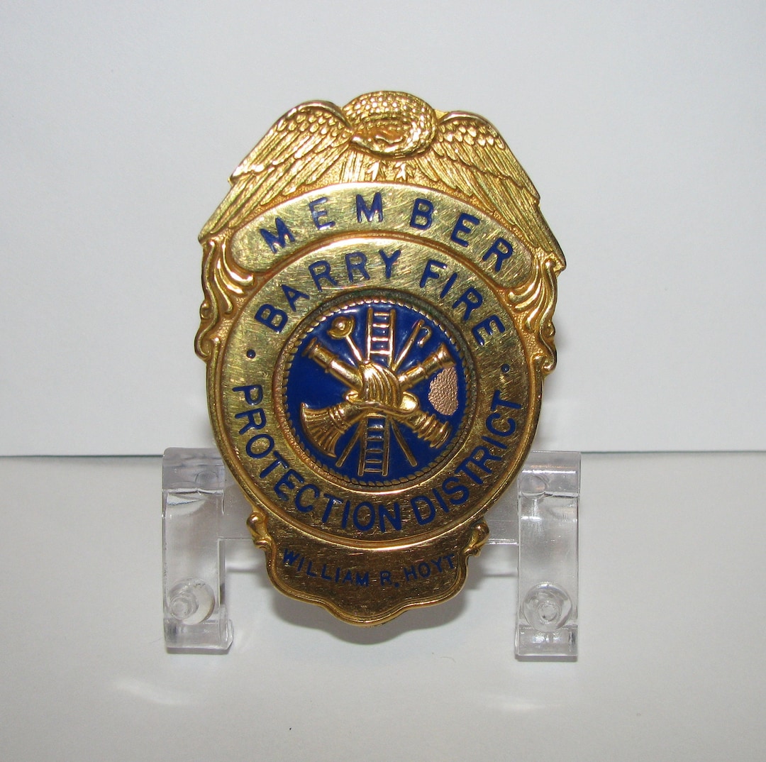 Vintage RETIRED Collectible Barry IL Fire Protection District Badge ...