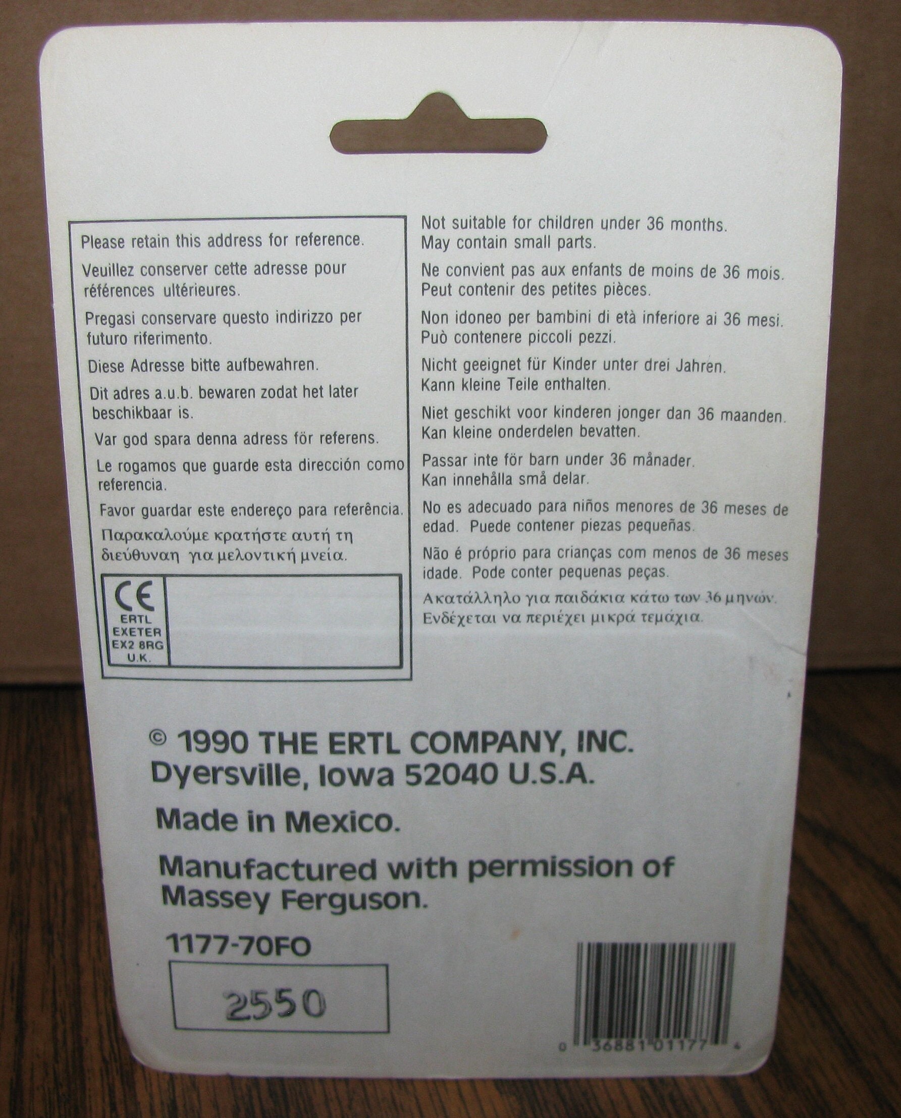 Massey Ferguson 3070 Row Crop Tractor With Cab 1/64 ERTL Toy 1777 Die Cast Metal Collectible ...