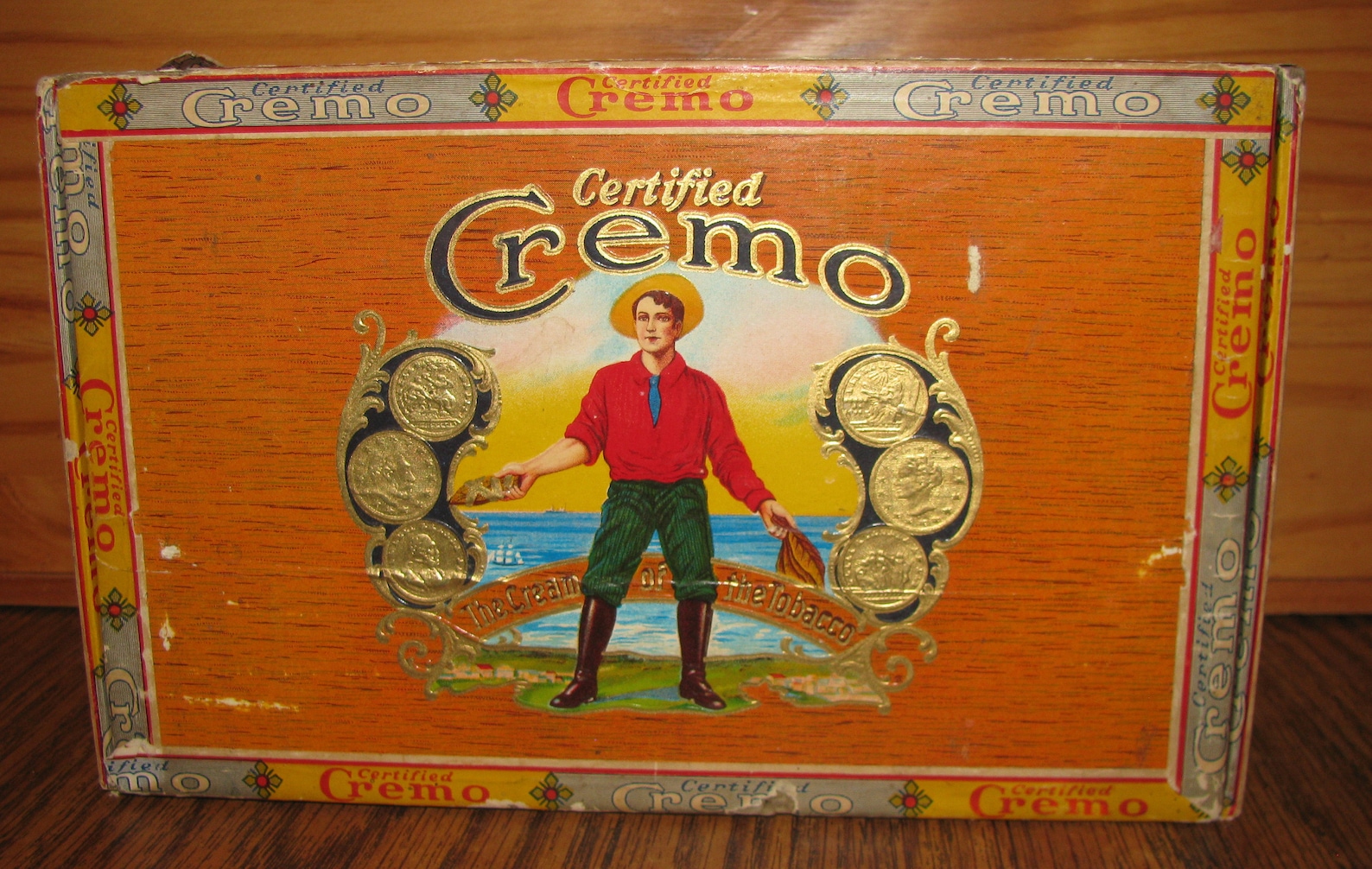 Vintage Antique CREMO Wooden CIGAR BOX Certified for Your Protection ...