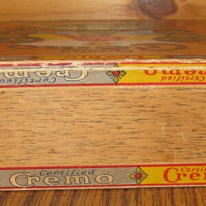 Vintage Antique CREMO Wooden CIGAR BOX Certified for Your Protection ...