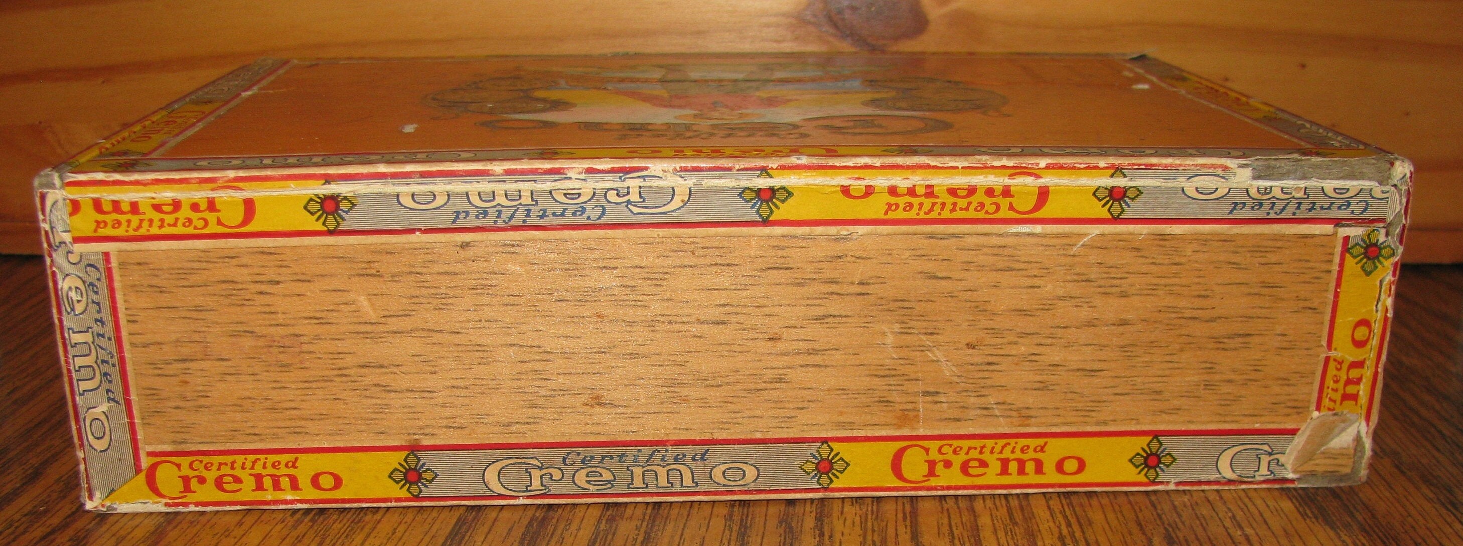 Vintage Antique CREMO Wooden CIGAR BOX Certified for Your Protection ...