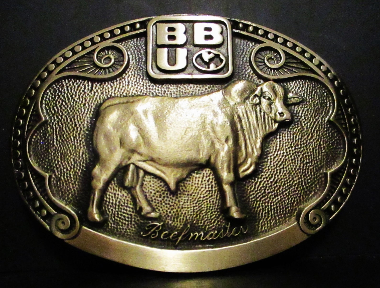 Tony Lama Beefmaster Bull Cow Sire Solid Solid Brass Belt Buckle Cattle Breed Series FIRST ...