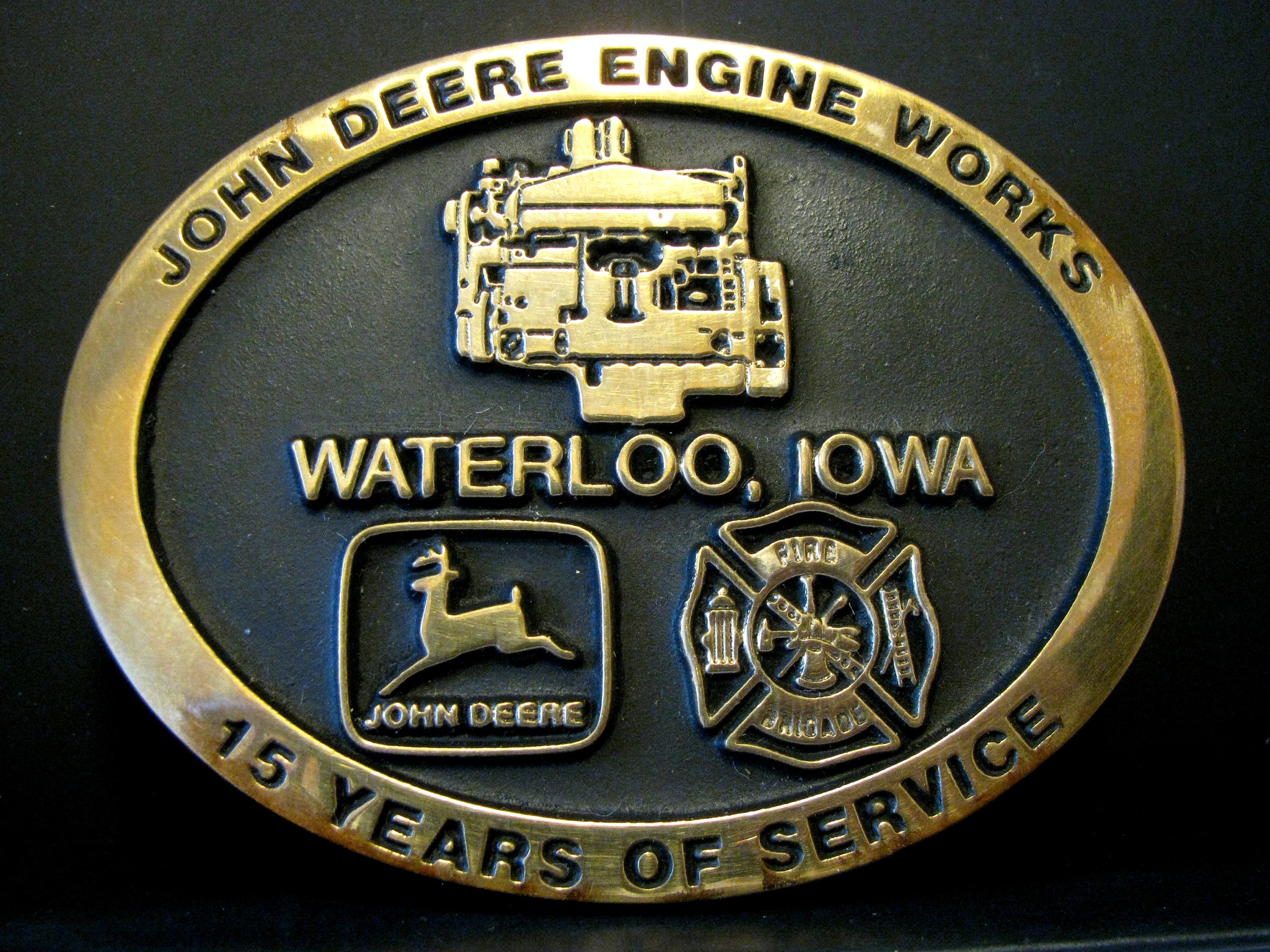 John Deere Engine Works Waterloo Iowa 15 Year EMPLOYEE Service Award ...