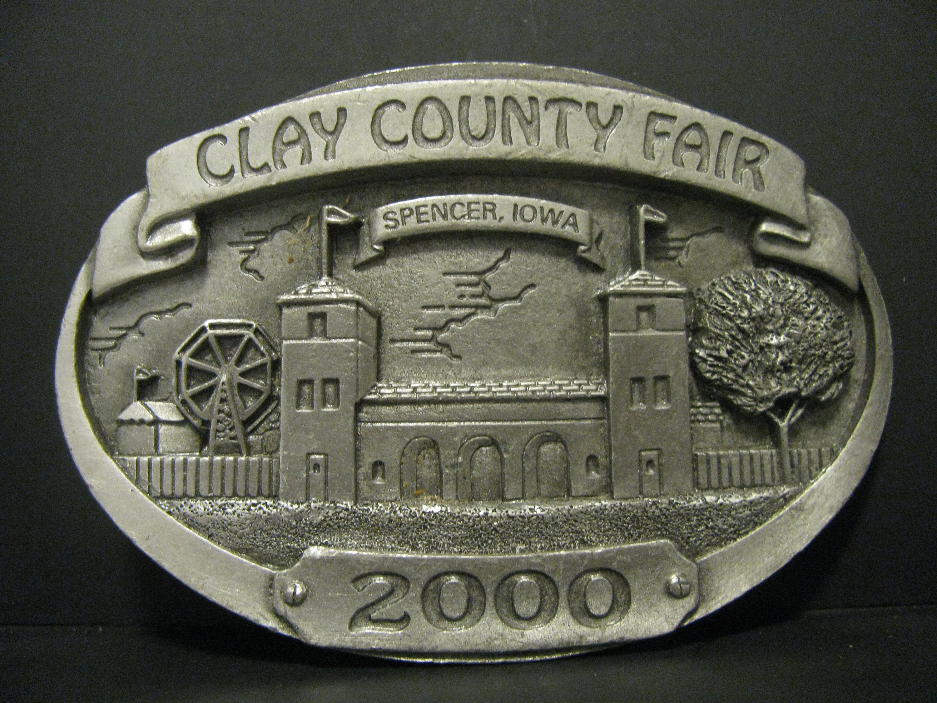 2000 Clay County Fair Spencer Iowa Collector's Pewter Belt Buckle ...