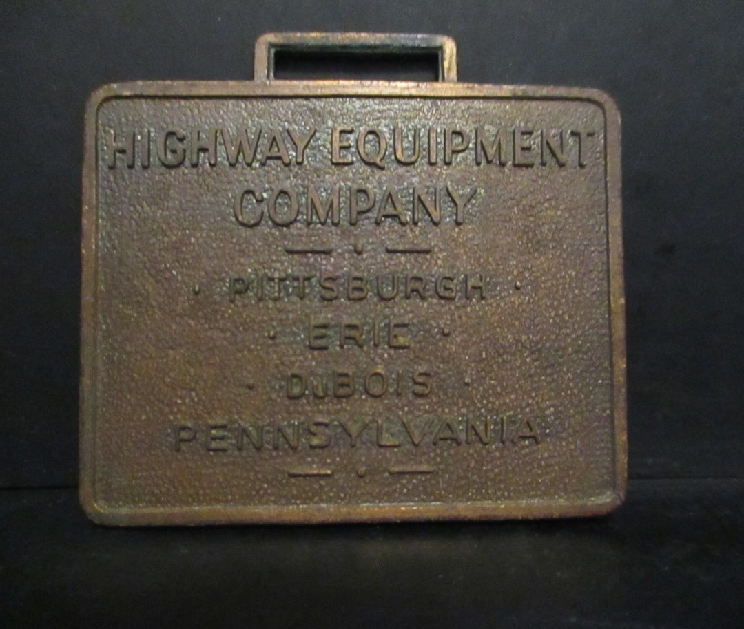 Highway Equipment Company Brass Pocket Watch Fob Pittsburgh Erie ...