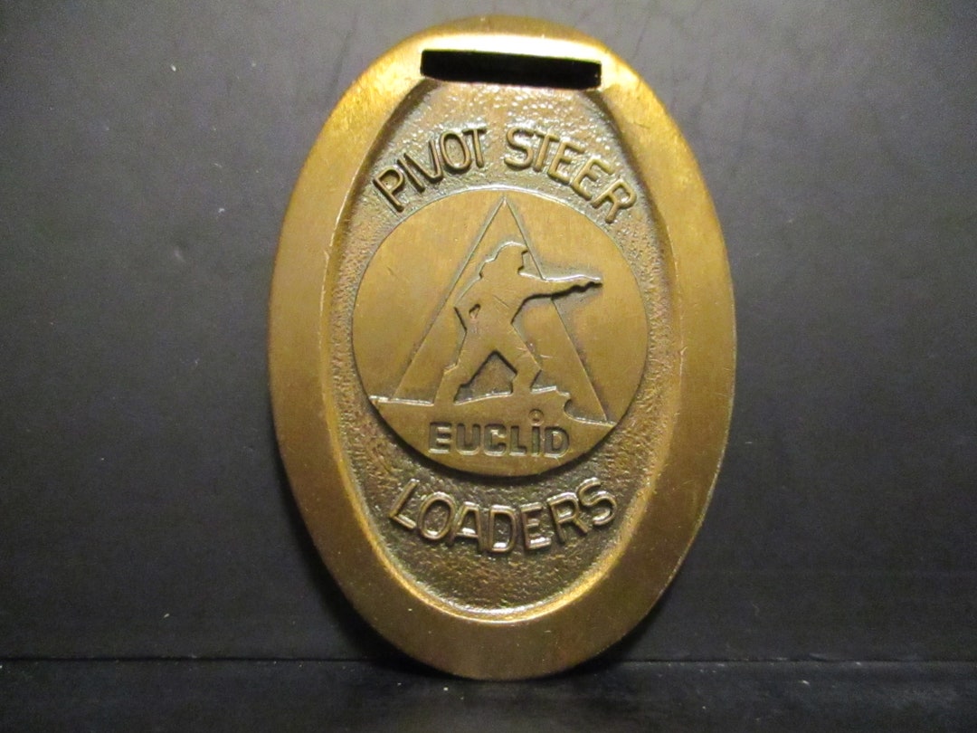 Vintage Euclid Pivot Steer Wheel Loader Brass Pocket Watch Fob - Double ...