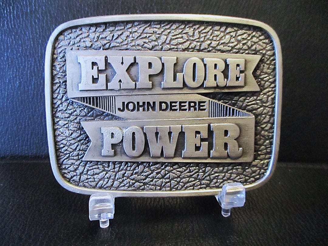 John Deere Limited Canada EXPLORE POWER 1981 Pewter Belt Buckle Jd ...