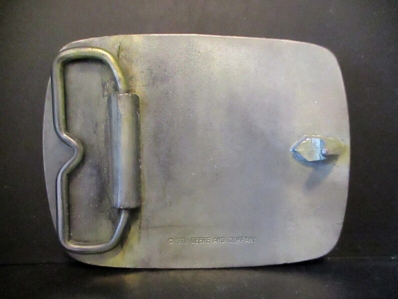 John Deere NEW TITAN COMBINE With Corn Head Vintage 1978 Pewter Belt ...